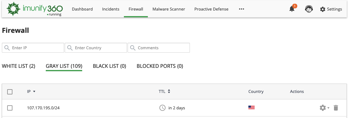 Imunify360 Admin Interface | Documentation